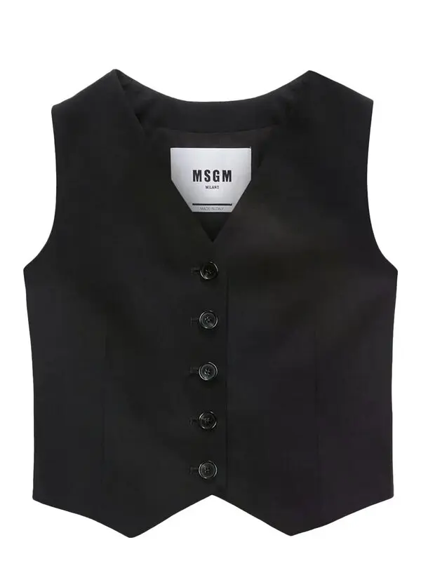 MSGM Button-up Waistcoat - Black