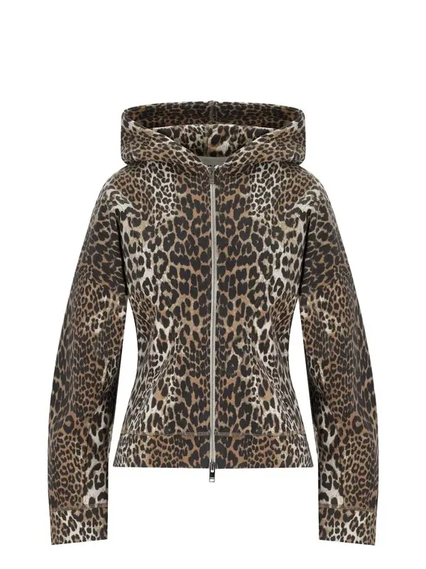 GANNI Animalier Hoodie - Brown