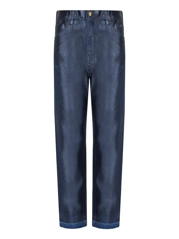 Elisabetta Franchi Oltremare Laminated Jeans - Blue