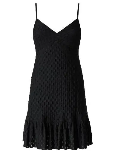 Missoni Sleeveless Mini Dress With Lace Tiered Skirt - Black