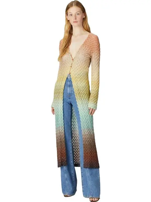 Missoni Long Cardigan In Lace And Lam - Multicoloured