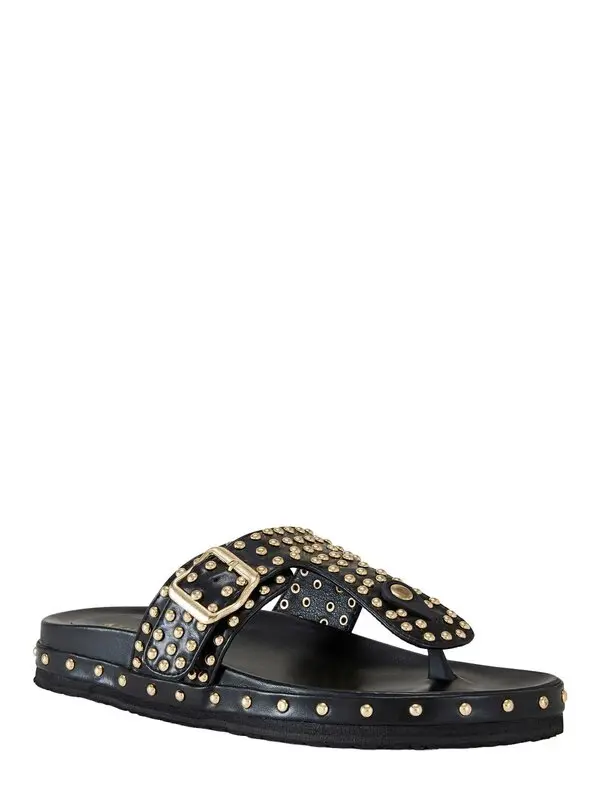 AZALEA WANG Daisychain Studded Sandals - Black
