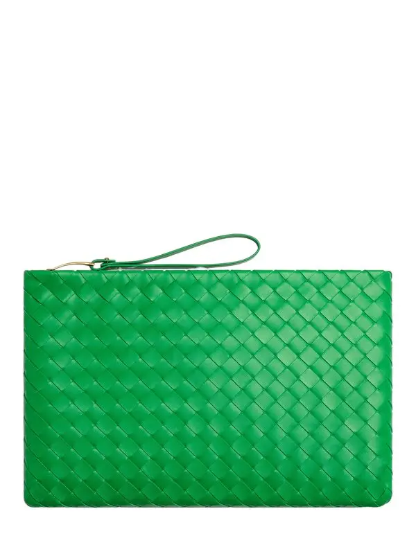Bottega Veneta Intrecciato Large Flat Pouch - Parakeet