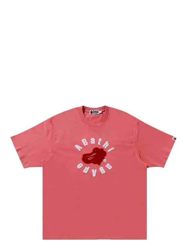 A BATHING APE Circular Ape Head Relaxed Fit Tee - Pink