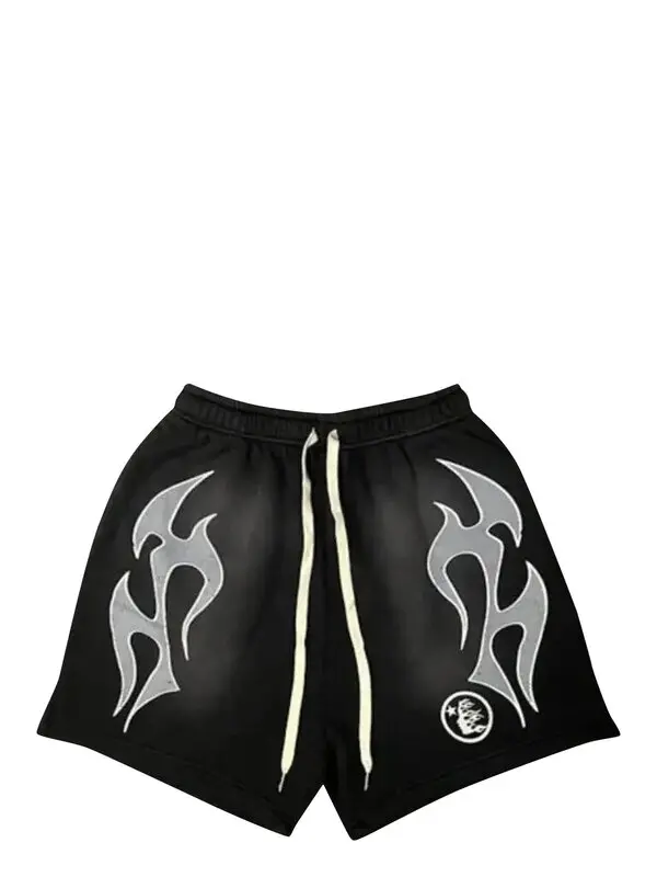 HELLSTAR Flame Graphic Shorts - Black