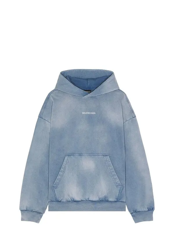 Balenciaga Medium Fit Hoodie - Blue