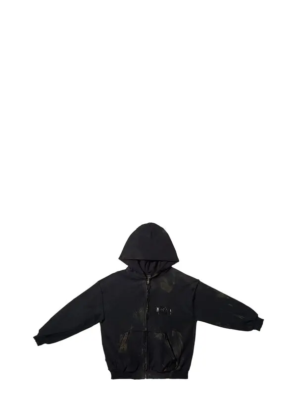 Balenciaga Small Fit Zip-up Hoodie - Black