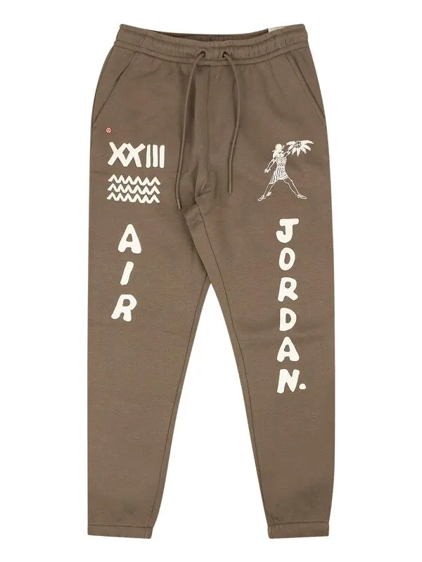 JORDAN X Umar Rashid Fleece Logo Pants - Brown