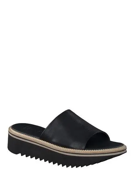 Paul Green May Slide Sandal - Black Leather