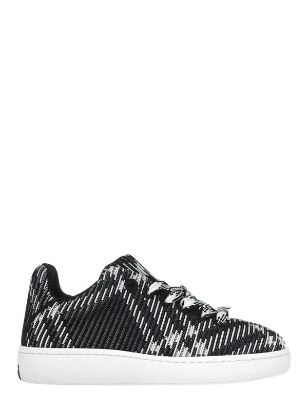 Burberry Check Knit Box Sneakers - Black/white