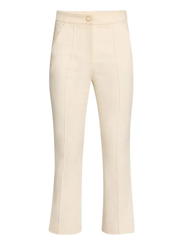 Veronica Beard Kimra Cropped Pants - Ecru
