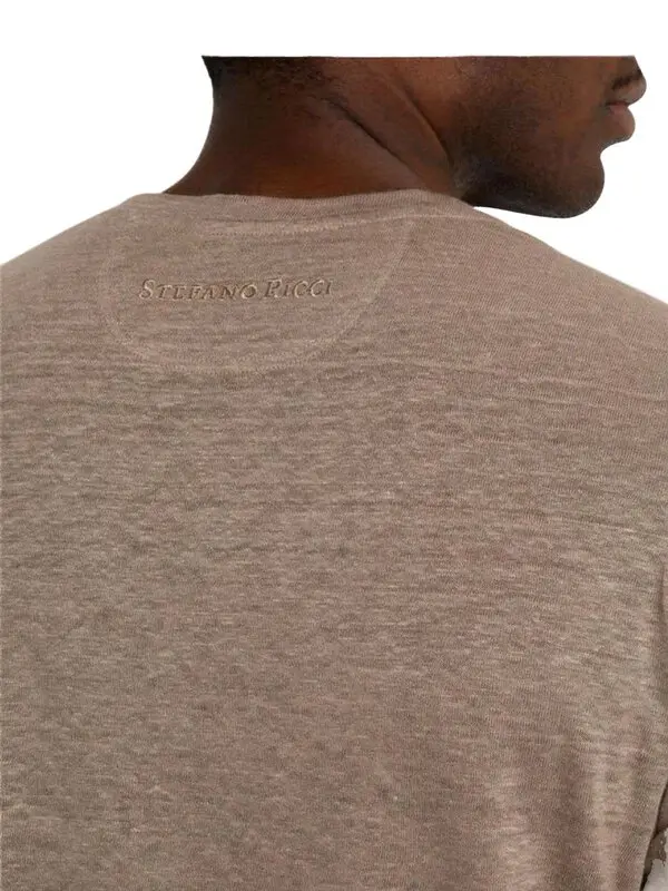 Stefano Ricci Apos;s Linen Long-sleeve T-shirt - Brown