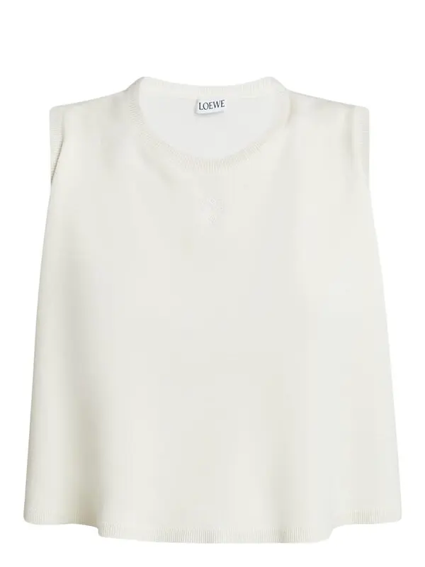 Loewe Double-layer Anagram Sleeveless Wool Sweater - White