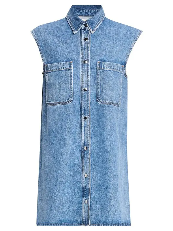 FRAME Sleeveless Denim Shirt Dress - Method