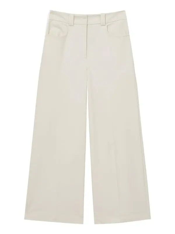 REISS Myrtle Cropped Trousers - Cream