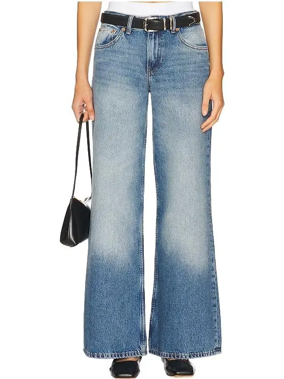 DR. DENIM Rhue Low Rise Wide Jeans - Stream Sky Fade