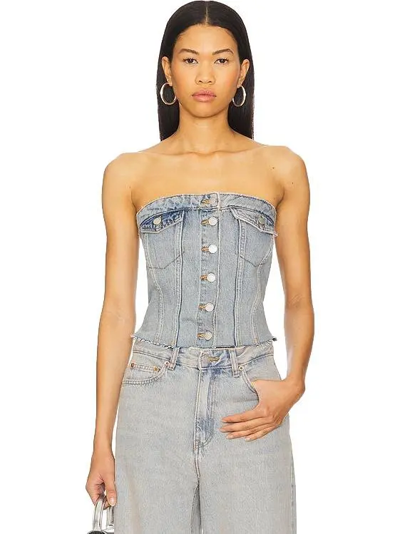 DR. DENIM Carli Denim Tube Top - Canyon Light Vintage