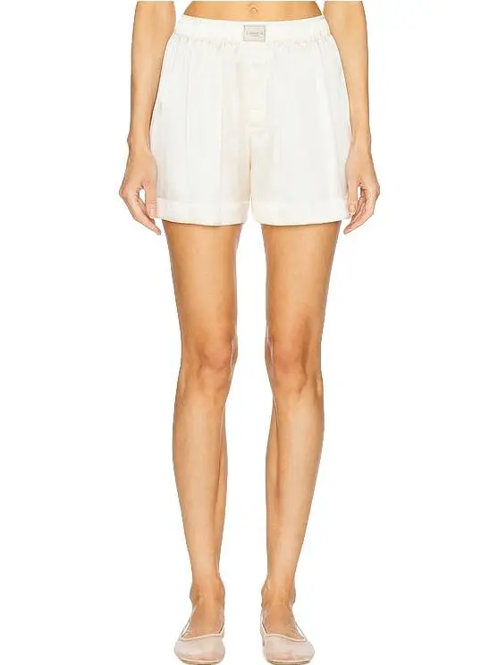Comme Si La Boxer Classica Silk Short - Cream