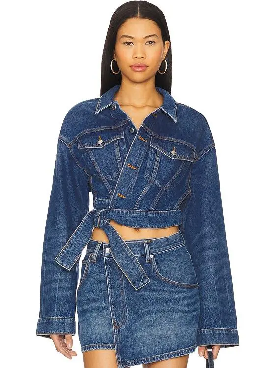 Alexander Wang Wrapped Trucker Jacket - Deep Blue