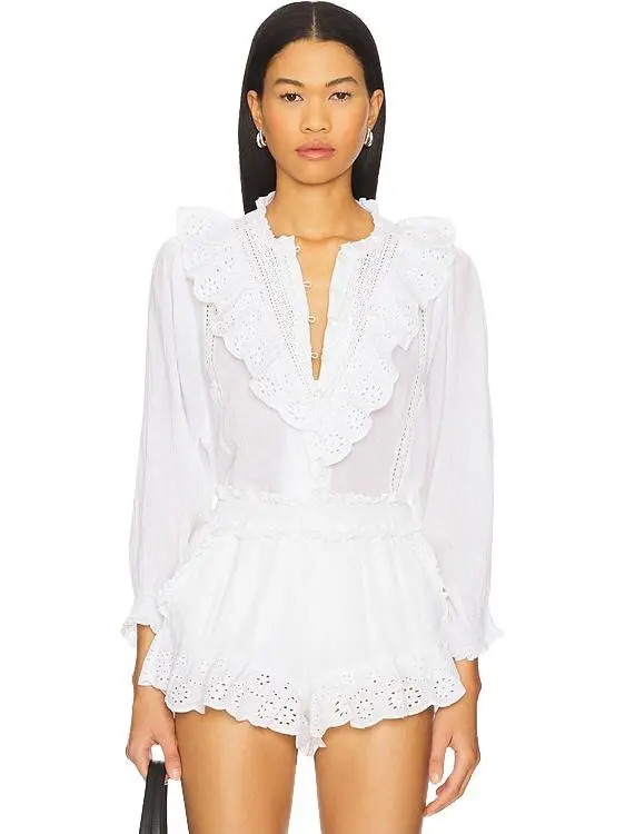 Show Me Your Mumu French Blouse - White Eyelet
