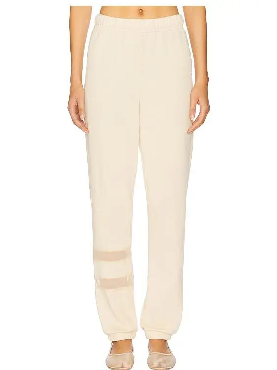 Michael Lauren Setton Mesh Contrast Pant - Buttercream