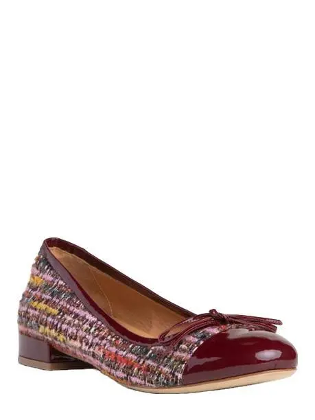 BEAUTIISOLES Beatrice Cap Toe Pump - Burgundy