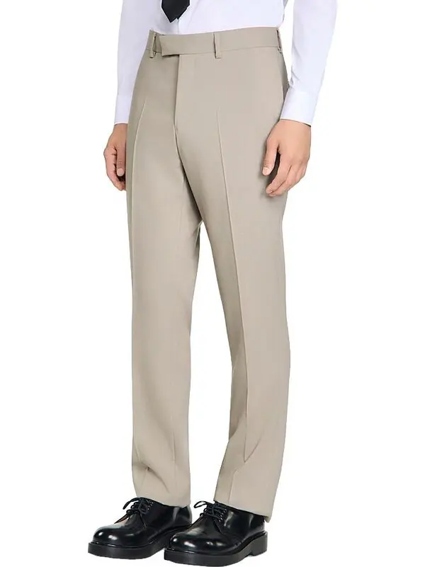 Sandro Wool Suit Trousers - Aluminum