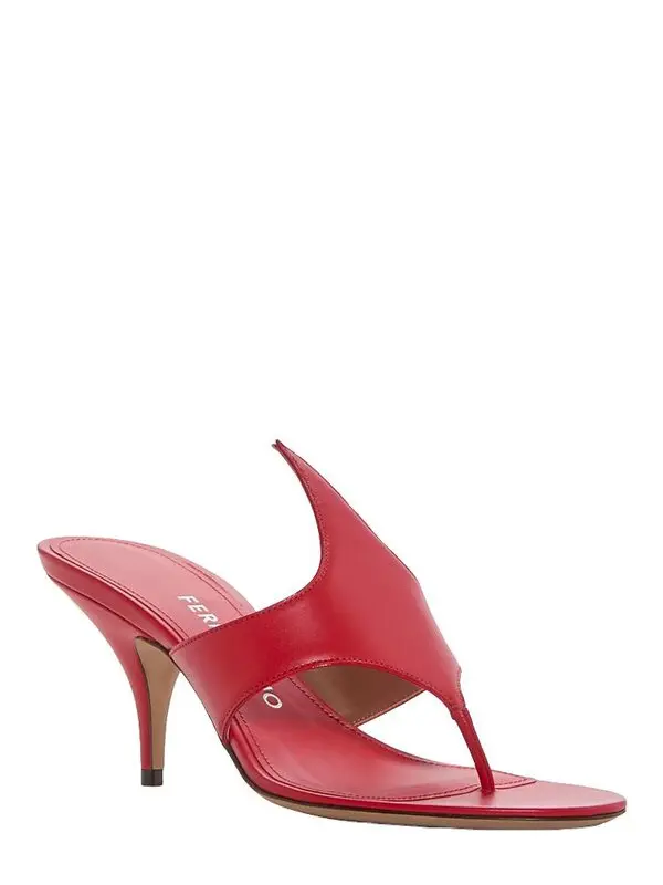 FERRAGAMO Lyrai Thong Sandals - Flame Red