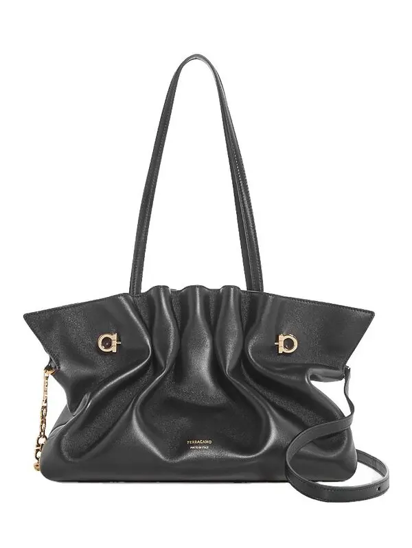 FERRAGAMO Soft Leather Shoulder Bag - Nero