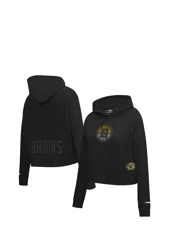 PRO STANDARD Boston Bruins Jewels Cropped Pullover Hoodie - Black