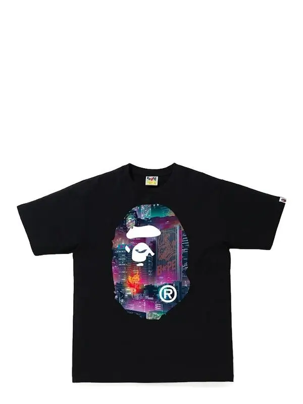 A BATHING APE Neon Tokyo Big Ape Head Tee Shirt - Black