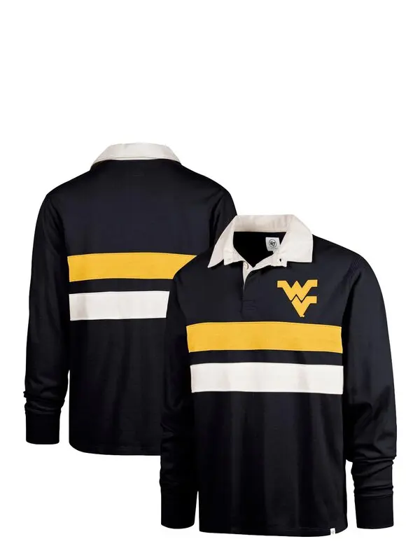 '47 West Virginia Mountaineers Clubhouse Knox Thames Long Sleeve Rugby Polo - Navy