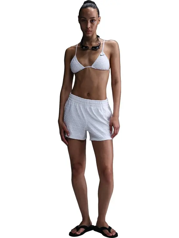 Nike Swim Swoosh Link Terry Cover-up Shorts - White