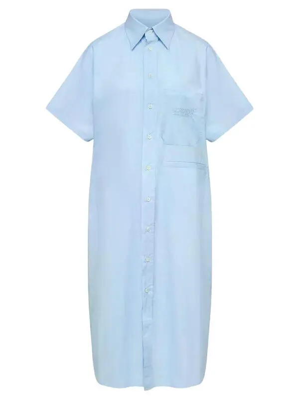 MAISON MARGIELA Cotton Shirt Dress - Blue