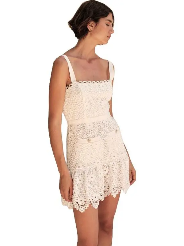 Saylor Verena Embroidered Mini Dress - Gold