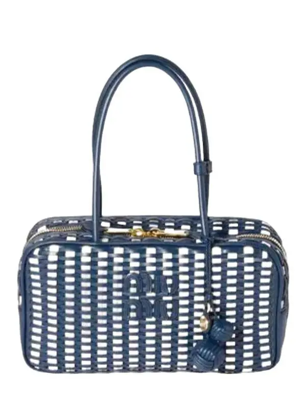 Miu Miu Beau Leather Bag - Bright Blue/white