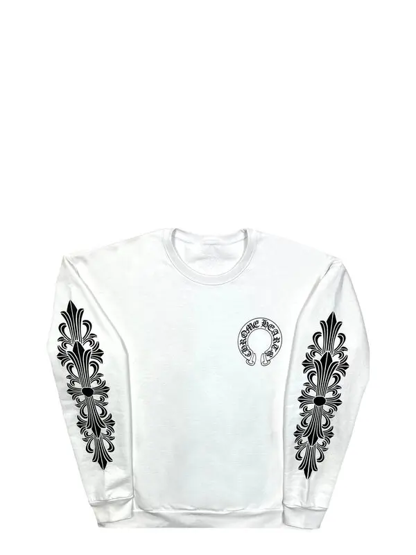 Chrome Hearts Horseshoe Logo Crewneck - White