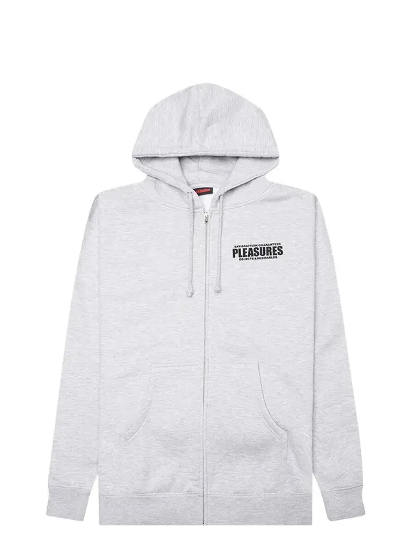 PLEASURES Staff Zip Hoodie 'heather - Grey