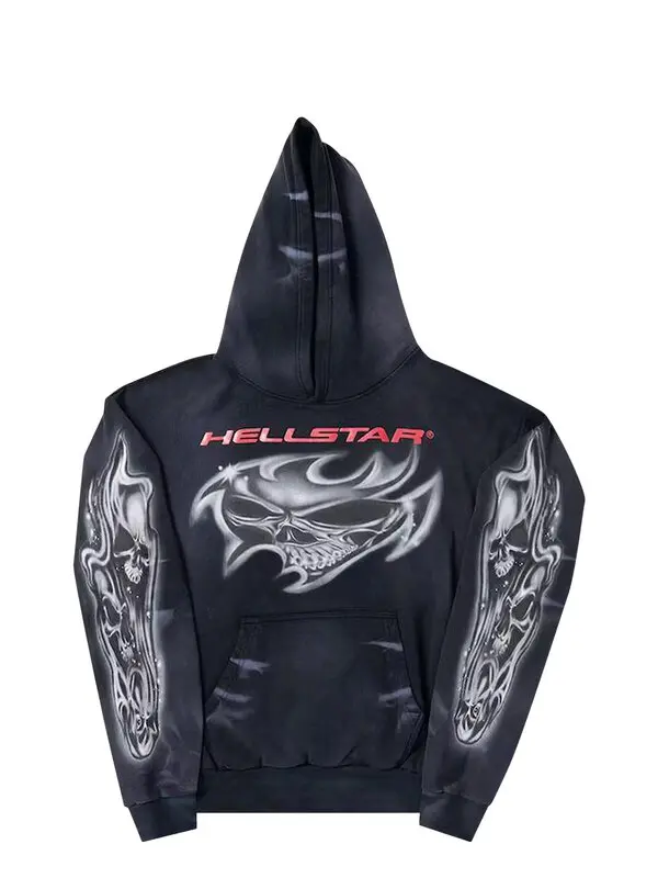 HELLSTAR Airbrushed Skull Hoodie - Black