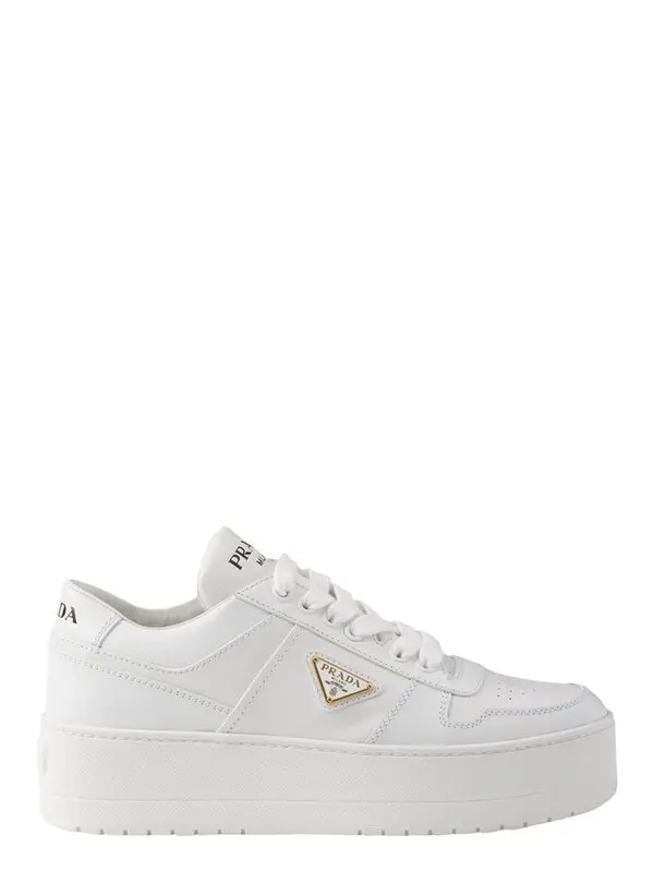 Prada Downtown Bold Leather Sneaker - White