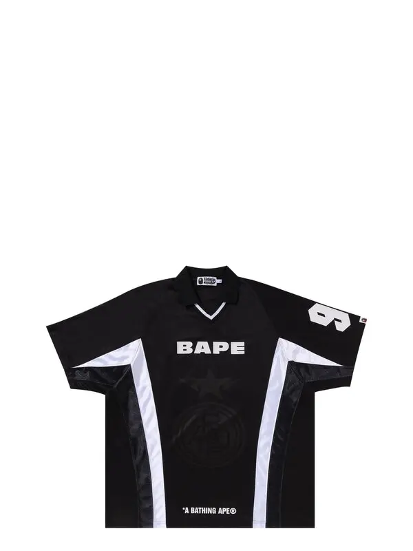 BAPE Multi Logo Relaxed Fit Soccer Jersey - Black