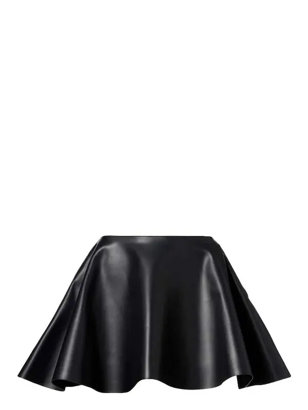JW Anderson Circle Leather Miniskirt - Black