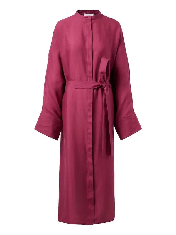 Gabriela Hearst Tilda Belted Linen Tunic - Pink