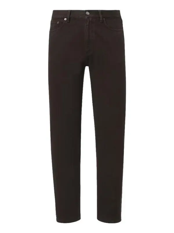 Zegna Leather-trimmed Straight Pants - Brown