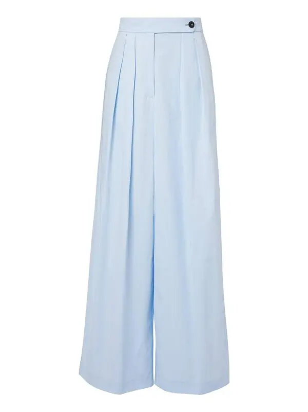 Dries Van Noten Cotton Wide-leg Trousers - Blue