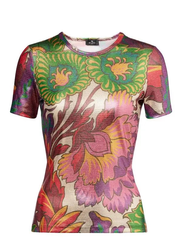 Etro Floral Printed T-shirt - Multicoloured