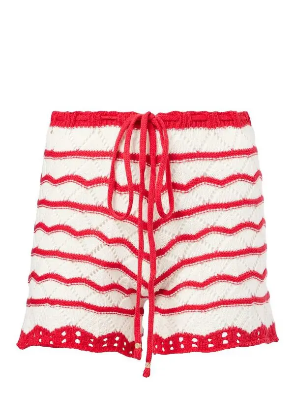BANANHOT Kim Crochet Cotton-blend Shorts - Red