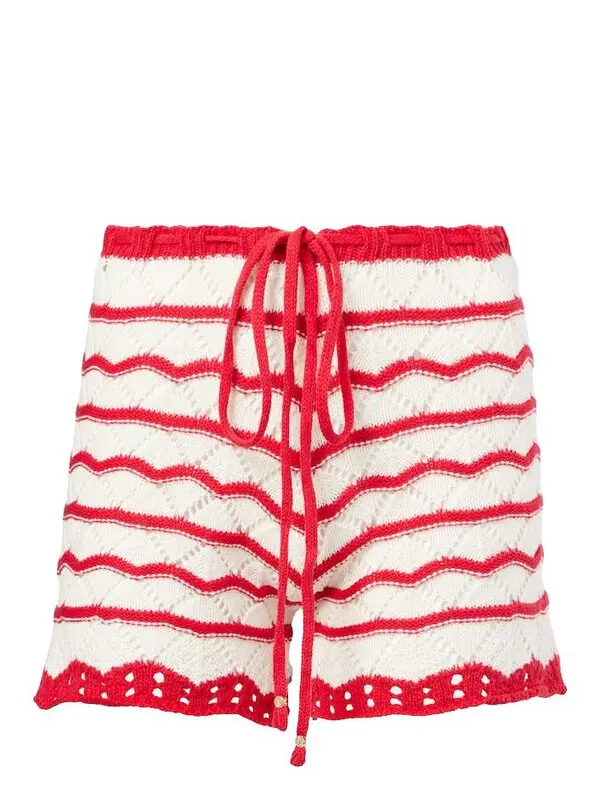BANANHOT Crochet Cotton-blend Shorts - Red