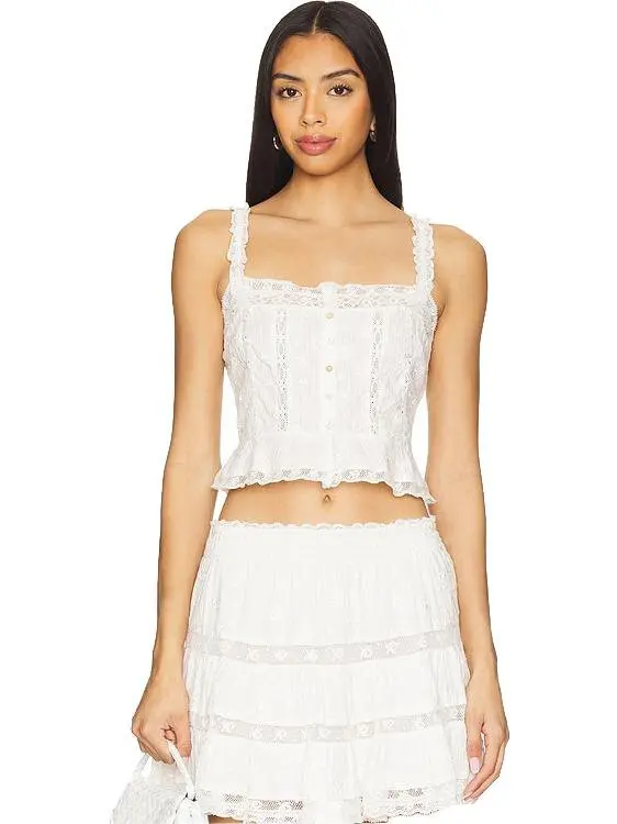 LoveShackFancy Vietta Cami - White