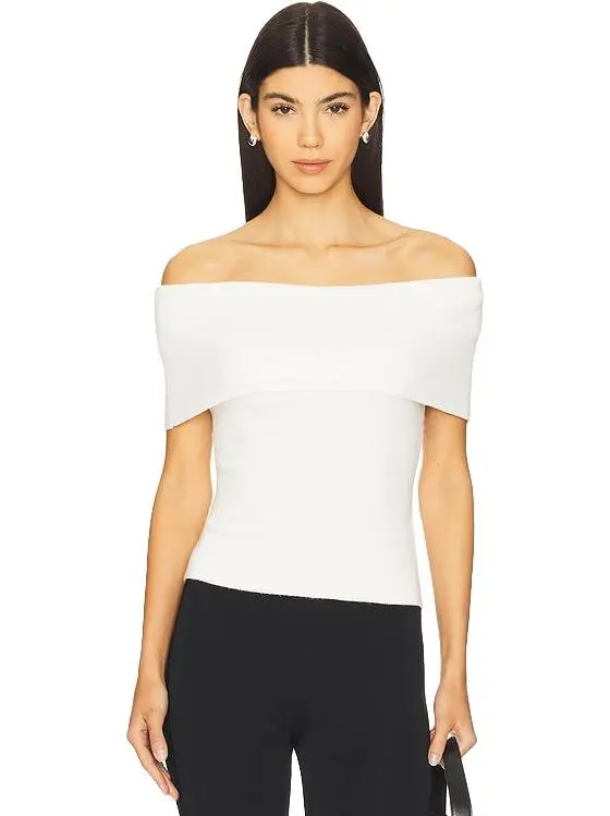 NIA Anne Marie Foldover Neckline Sweater - Ivory